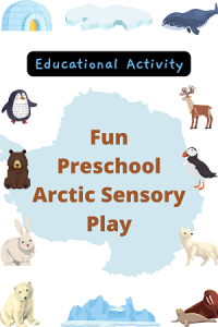 Preschool arctic sensory play and fake snow - Parenting with Sara